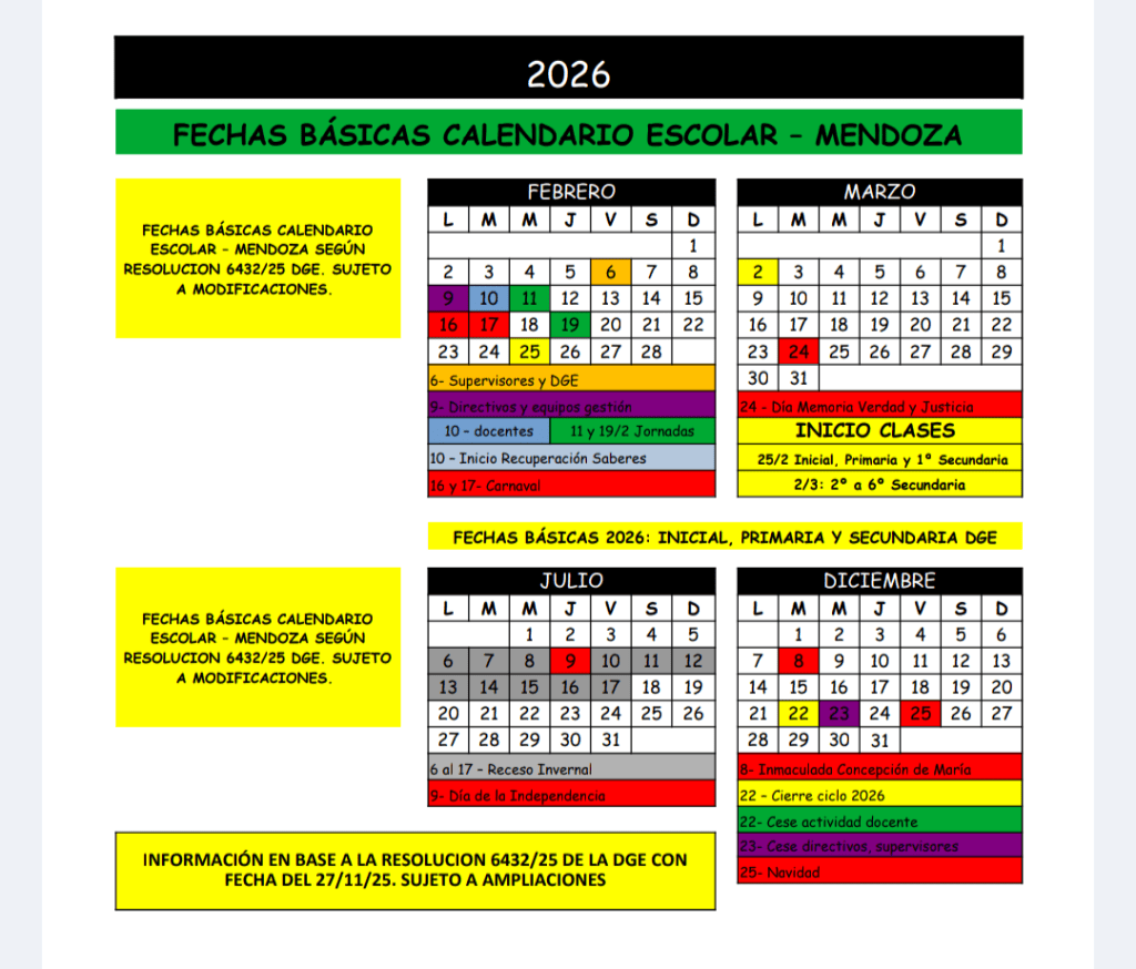 Calendario Escolar 2026 completo para descargar: por nivel y modalidad ...